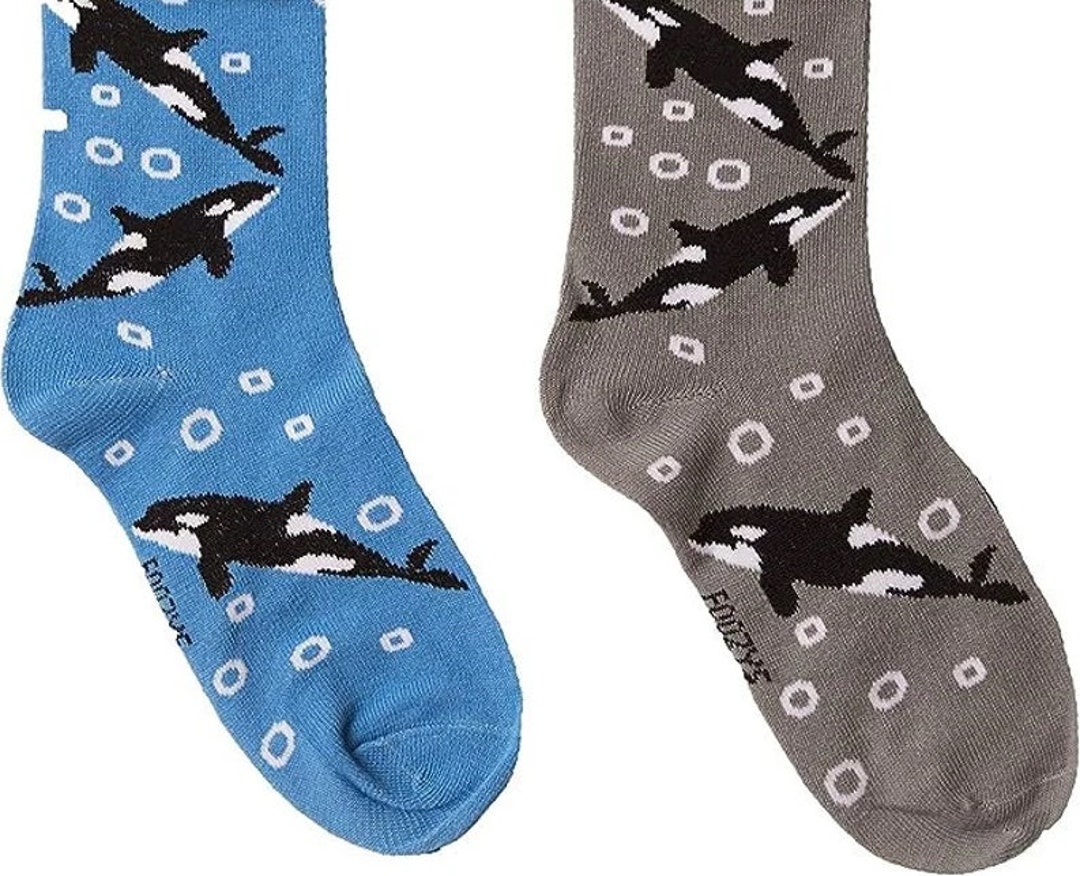 Orca Killer Whale Dolphin Fish Marine Shark Ocean Bubbles 2 Pairs Women ...