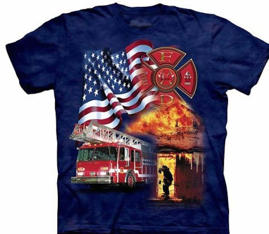 Fire Department American Flag Fighter Firemen Truck Rescue Brave ...