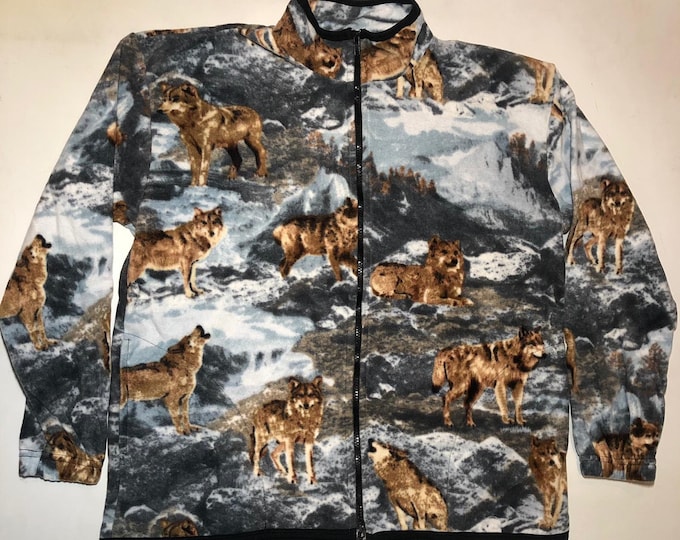 Zoofleece Mountain Wolf Fleece Jacket Winter Wolves Howling - Etsy