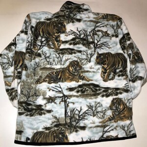 Zoofleece Tiger Snow Tigers Jungle Cat Predator Fleece Sweater Jacket ...