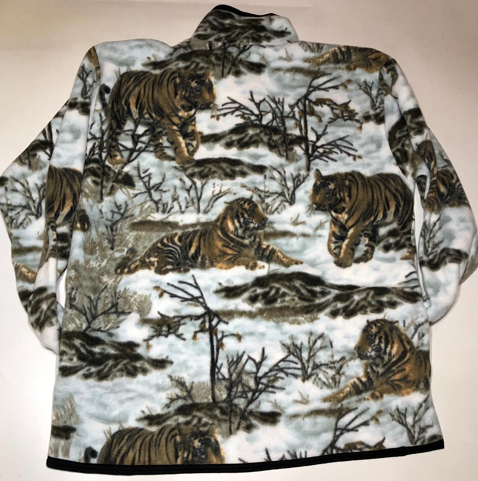 Zoofleece Snow Tigers Fleece Jacket Winter Warm Exotic Jungle | Etsy