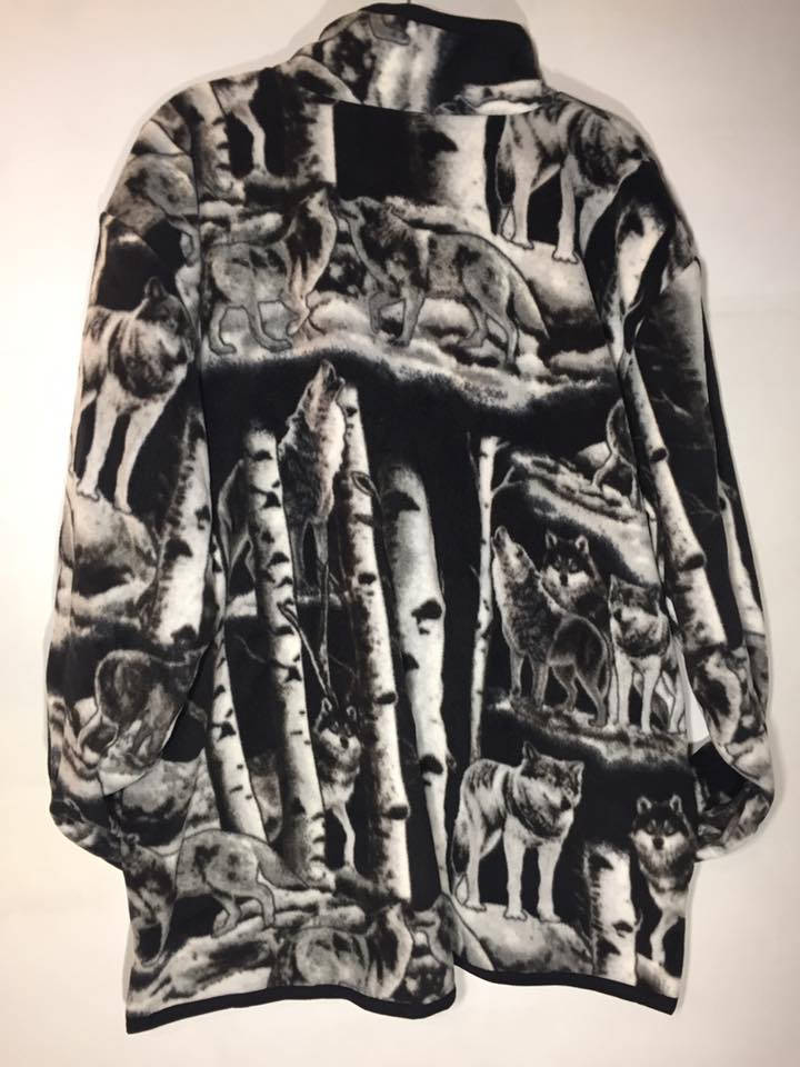 Zoofleece Black Wolf Fleece Jacket Winter Wolves Howling Moon - Etsy