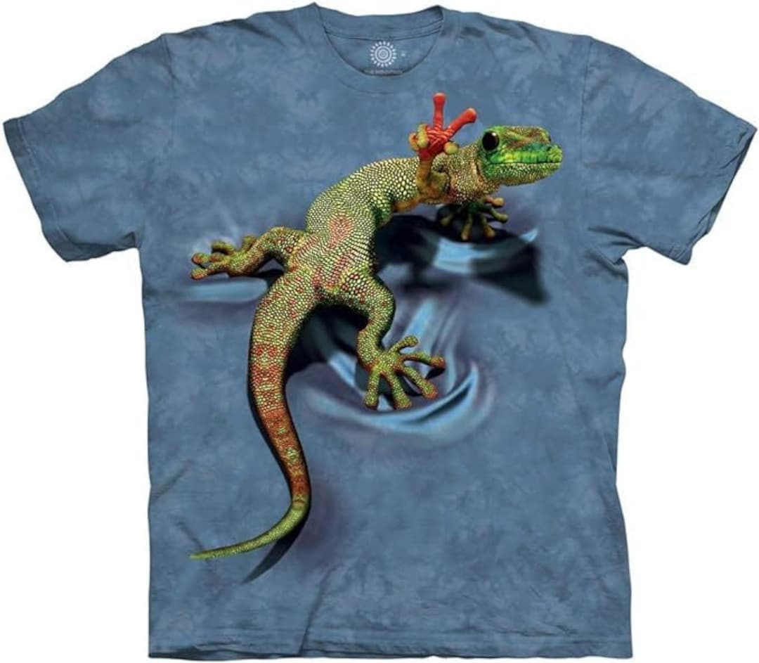 Peace Gecko Lizard Amphibian Frog Blue Cotton Mountain T-shirt M - Etsy