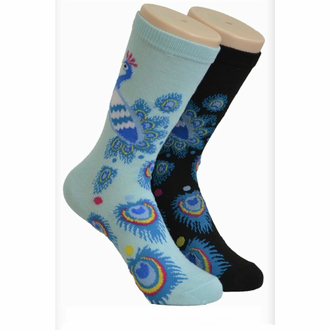 Peacock Bird Feathers Pheasant Peacocks Animal 2 Pairs Women's Socks - Etsy