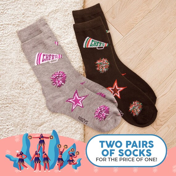 Cheerleading Team Dance Acrobatics Cheering Socks 2 P… - Gem