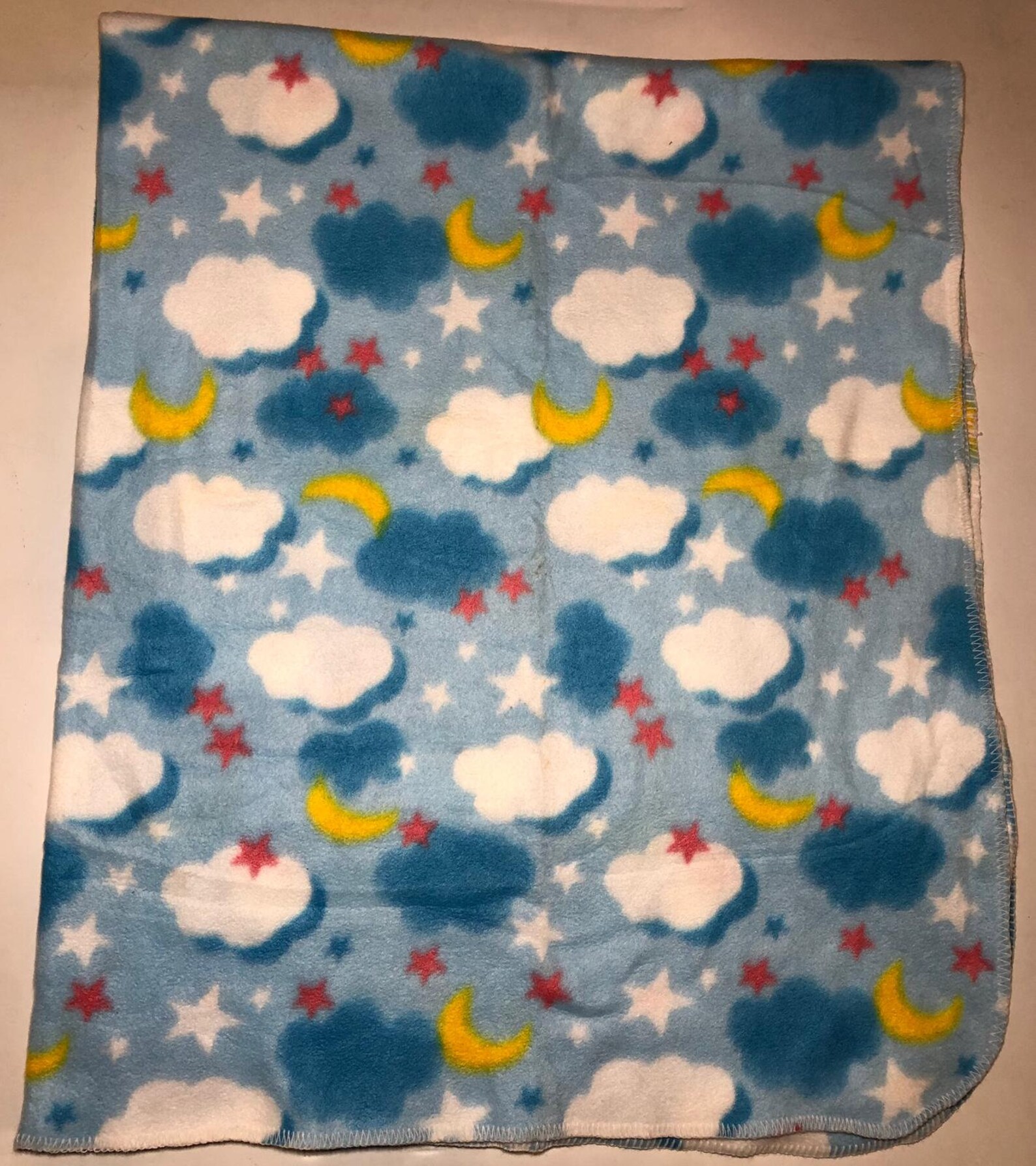 Zoofleece Star Moon Clouds Night Sky Blue Fleece Blanket Quilt Throw ...