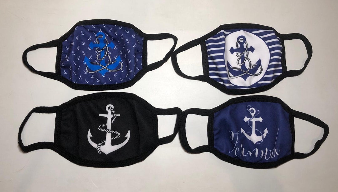 Anchor Coastal Beach Nautical Boat Anchors Ships Face Mask - Etsy