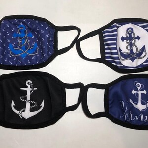 Anchor Coastal Beach Nautical Boat Anchors Ships Face Mask - Etsy