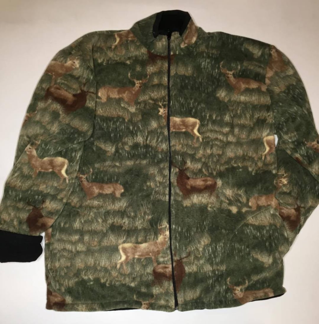 Zoofleece Deer Stag Whitetail Jacket Reversible Fleece Winter Warm ...