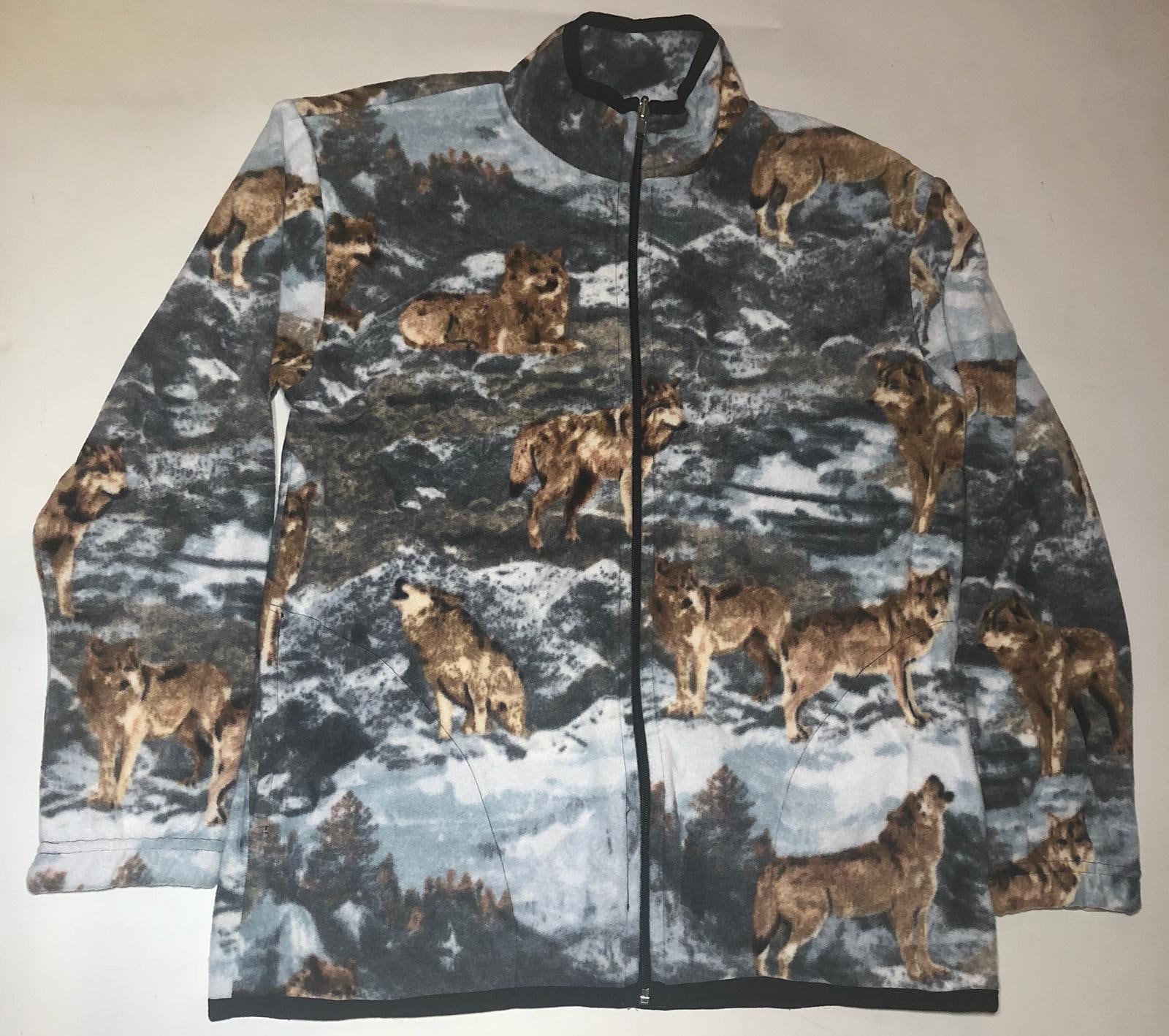 ZooFleece Mountain Wolf Fleece Jacket Winter Wolves Howling | Etsy