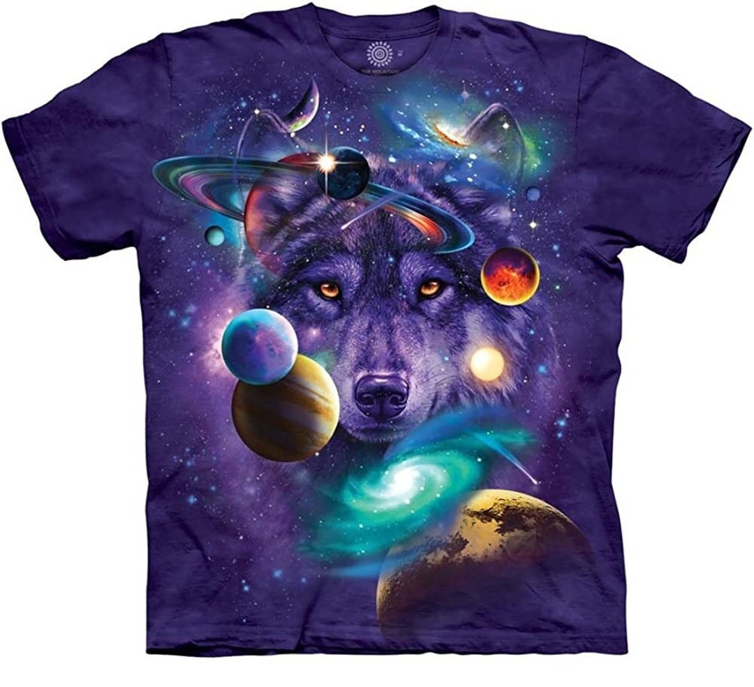 Wolf of the Cosmos Space Galaxy Stars Moon Wolves Pack Loyal Gray Wolf ...