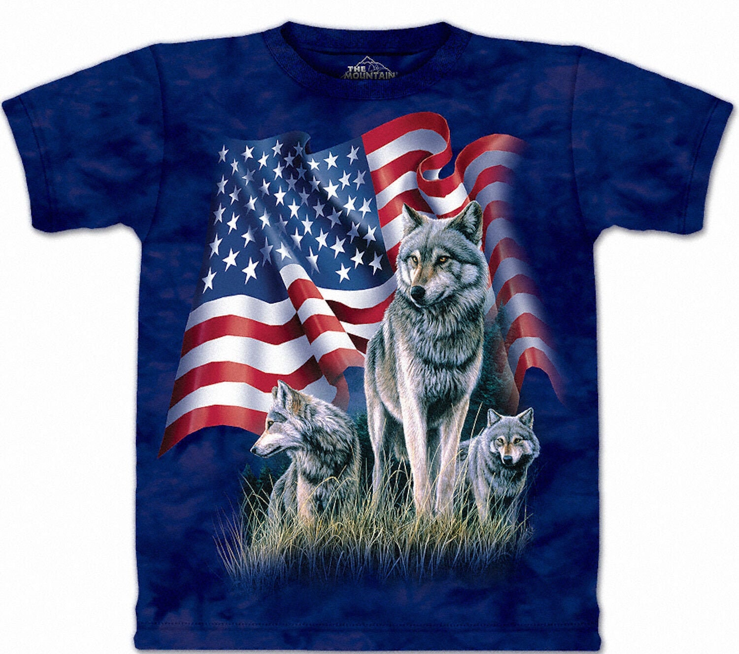 Wolf American Flag Howling Wild Wolves Pack Loyal Gray Wolf Dog Freedom ...