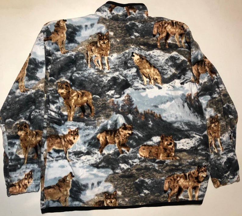 Zoofleece Mountain Wolf Fleece Jacket Winter Wolves Howling Moon Best ...