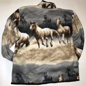 Zoofleece Horses Comfortable Equestrian Desert Polar Fleece Jacket ...