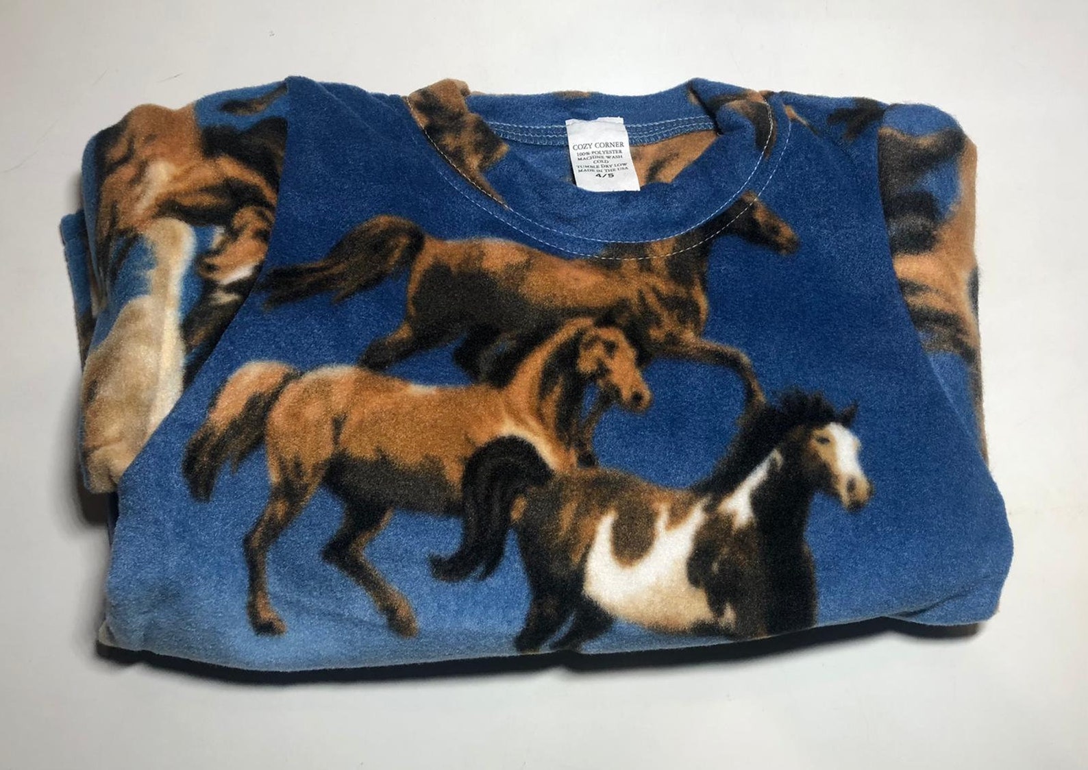 Horse Blue Equine Pajamas Kids Mare Riding Horses Equestrian Animal ...