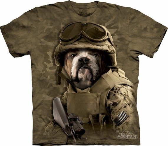 Combat Sam Bulldog Dog Military Funny Cute Dogs Mount… - Gem