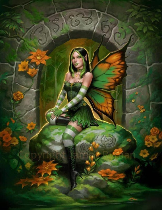 Jade Fairy Queen Magical Wings Flowers Fantasy Beauti… - Gem