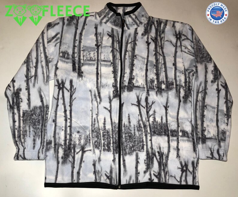 Zoofleece Fleece White Snow Tree Camouflage Jacket Winter Hunt - Etsy