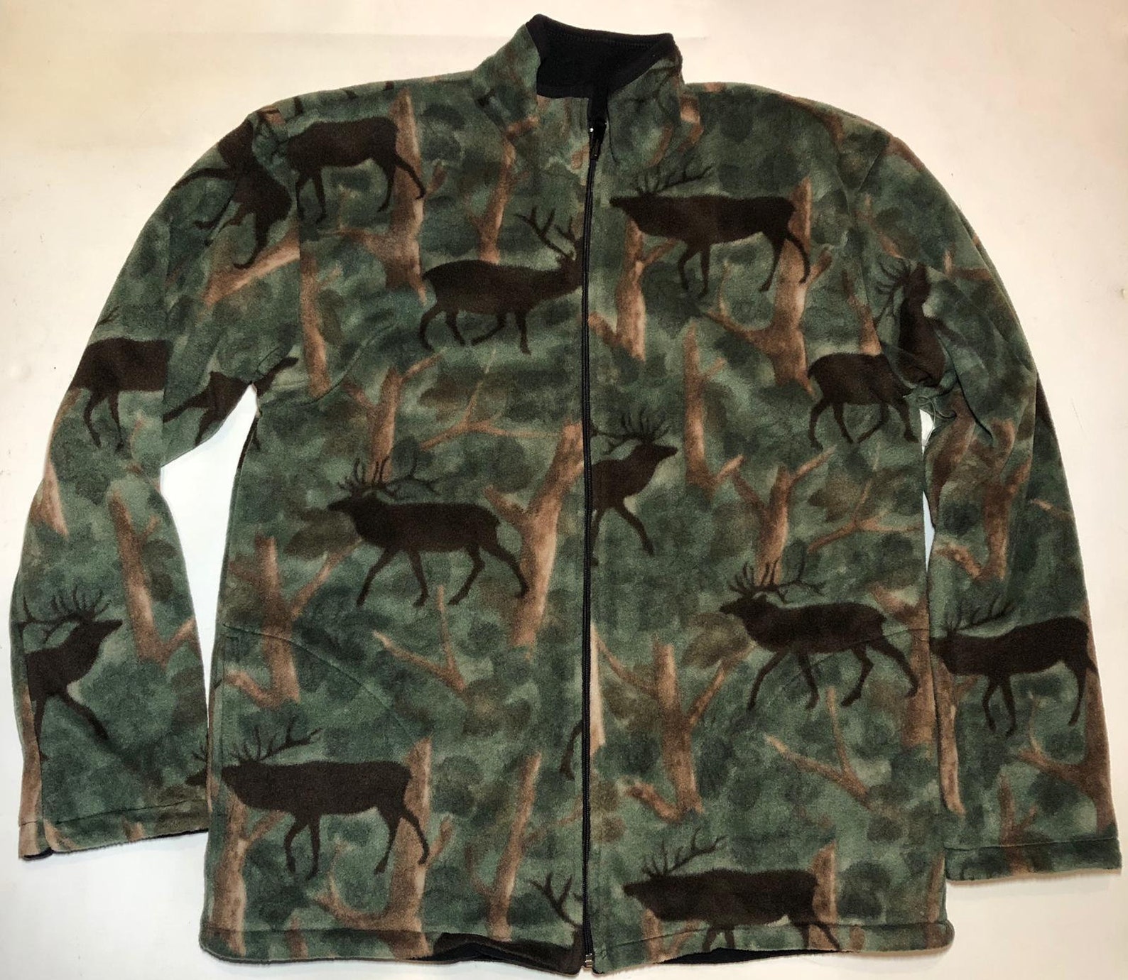Zoofleece Green Elk Camouflage Animal Buck Antlers Hunting Jacket ...