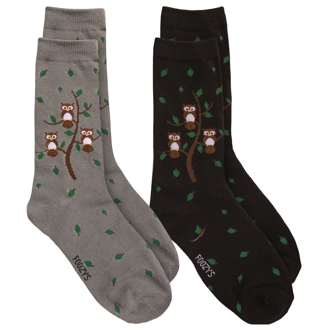 Owl Family Tree Hoot Bird Wise Horned Owls Animal 2 Pairs Women's Socks ...