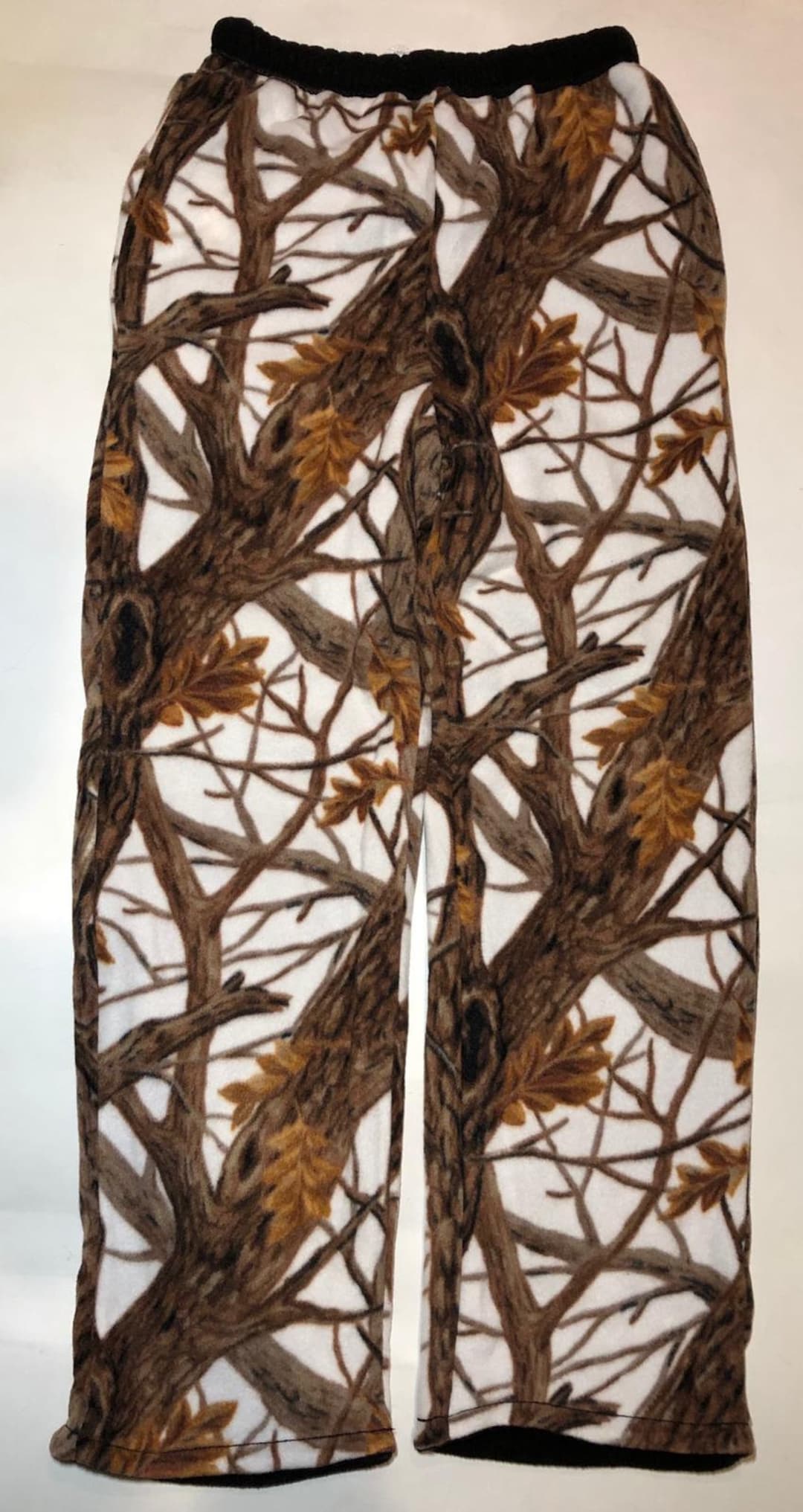 Zoofleece White Snow Tree Camo Pants Super Comfortable Drawstring Brown ...