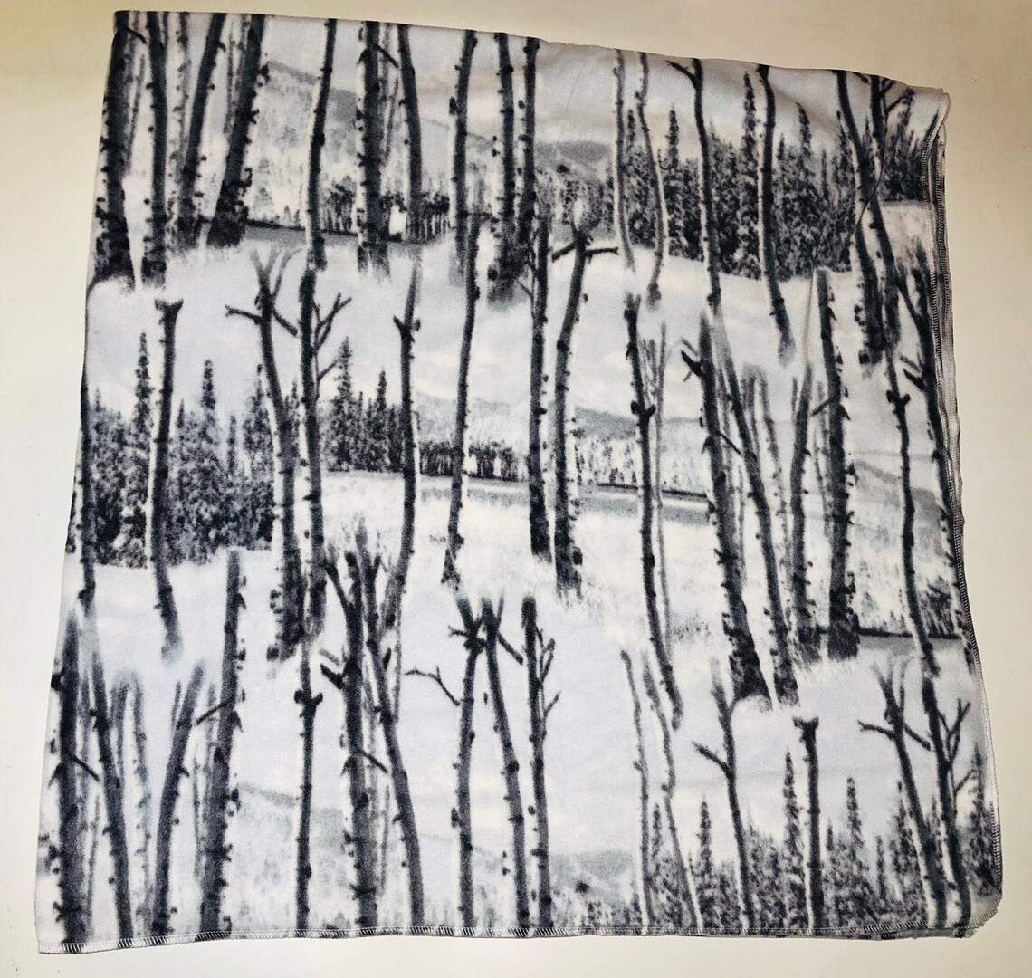Zoofleece Birch Tree Snow White Camo Camouflage Hunting Sport Fleece ...