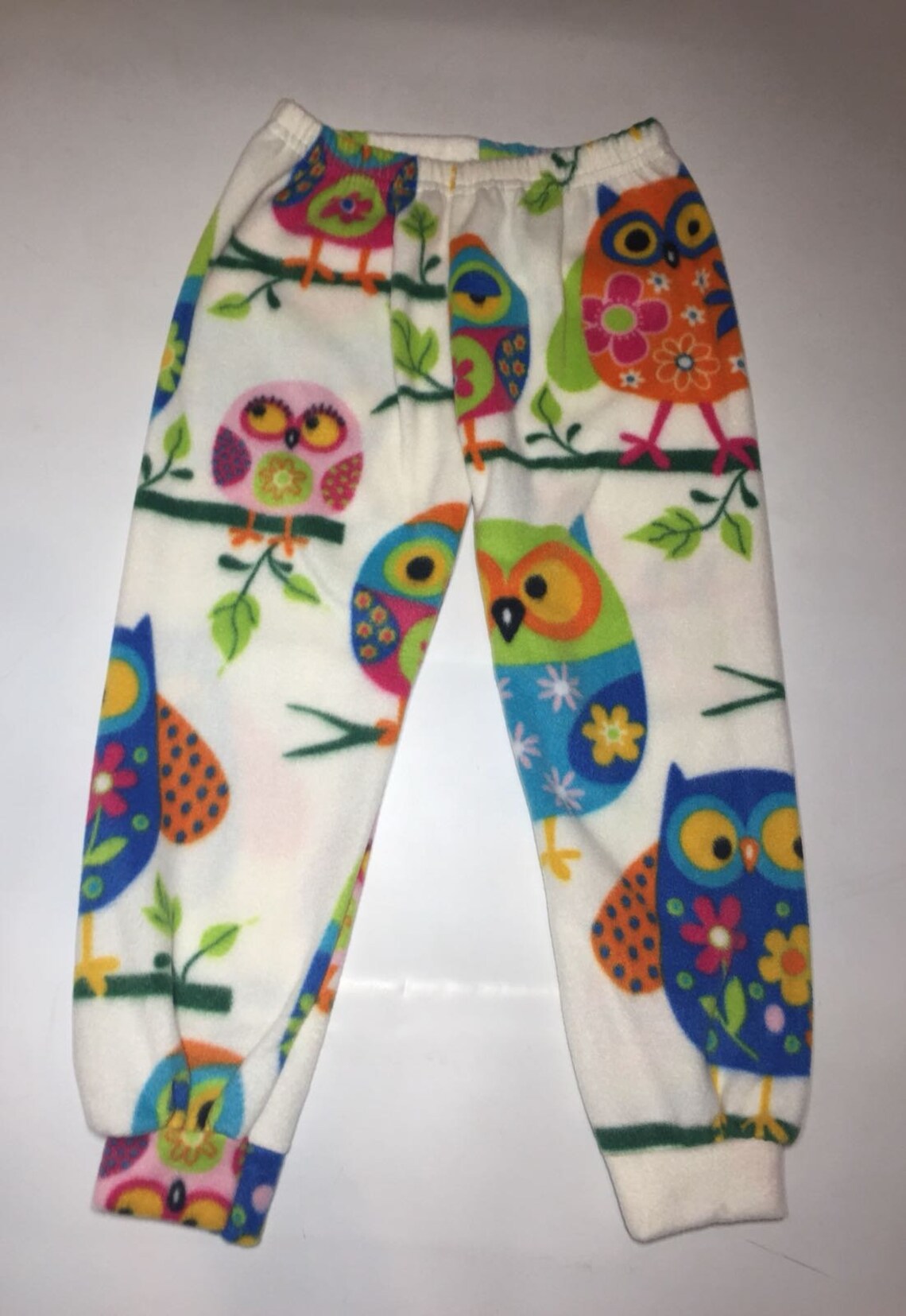White Owls Fleece Pj's Kids Boys Girls Winter Warm Pajamas Barn Owl ...