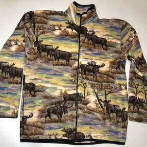 Zoofleece Moose Winter Fleece Jacket Ugly Sweater Funny Sweater ...