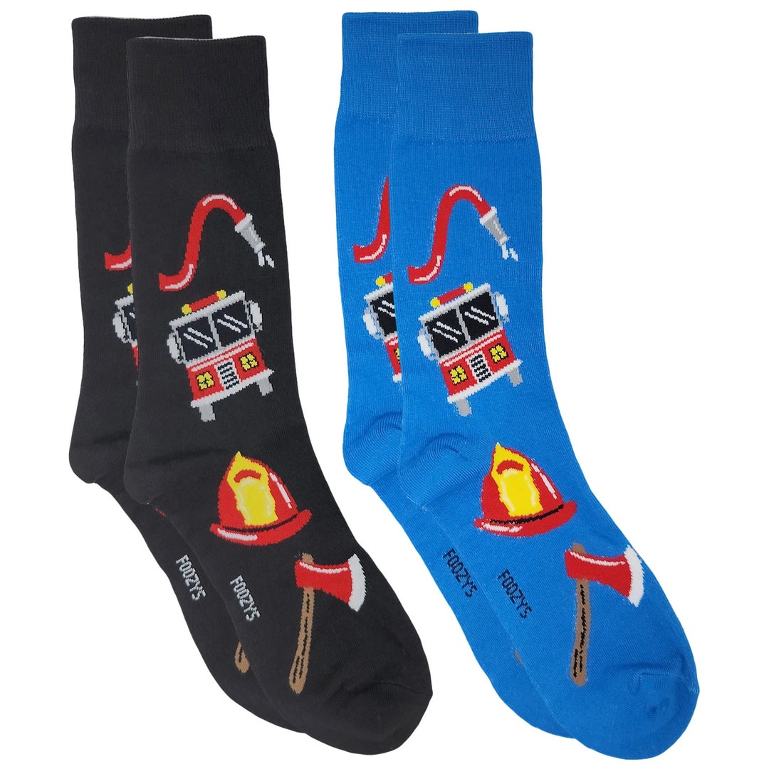 Firefighter Firemen Fireman Hose Fire Truck Axe Rescue Safe 2 Pairs Men ...