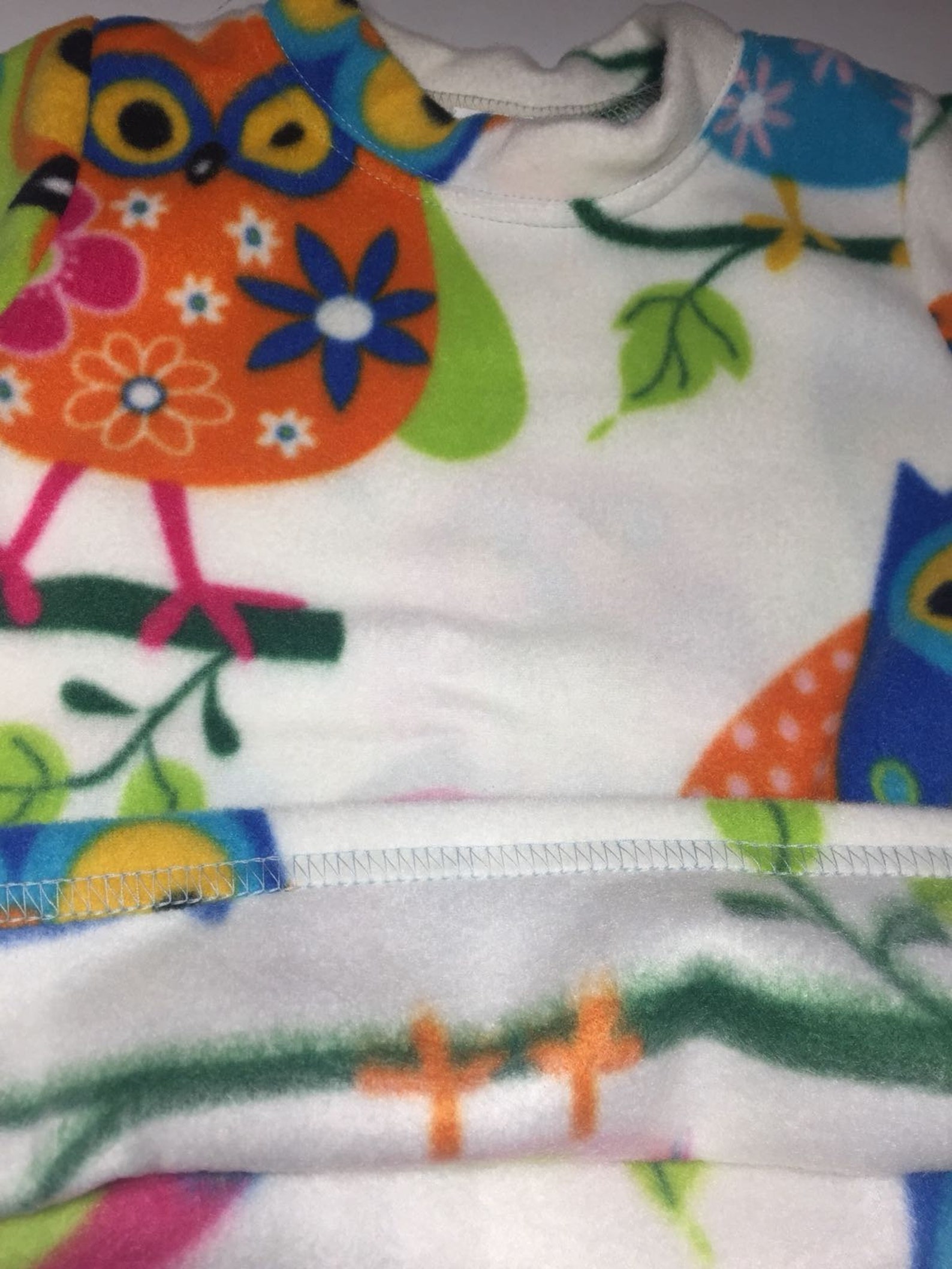 White Owls Fleece Pj's Kids Boys Girls Winter Warm Pajamas Barn Owl ...