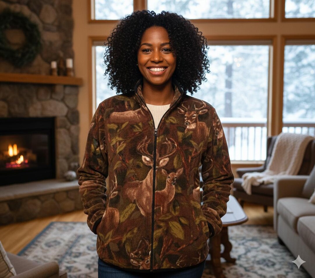 Zoofleece Deer Buck Whitetail Doe Stag Roe Fawn Brown Winter Fleece ...