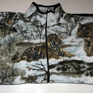Zoofleece Tiger Snow Tigers Jungle Cat Predator Fleece Sweater Jacket ...