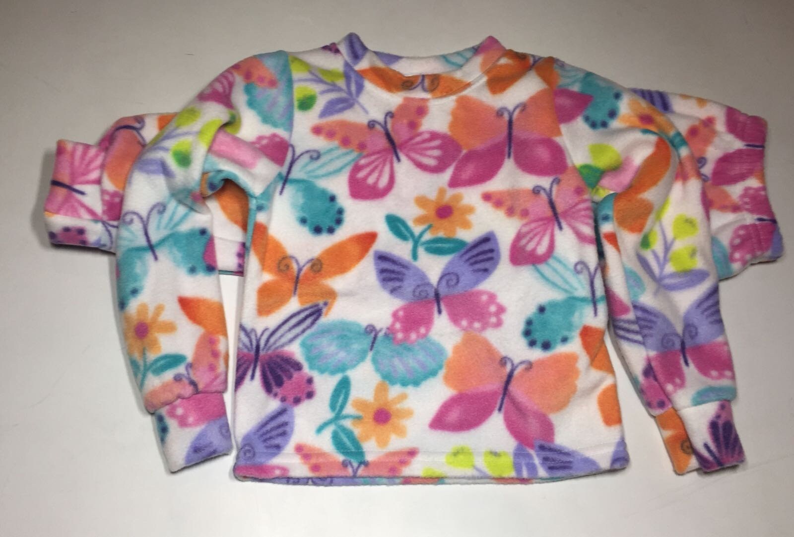 Butterfly Wings Butterflies Monarch Fleece Pj's Girls Pink Kids Winter ...