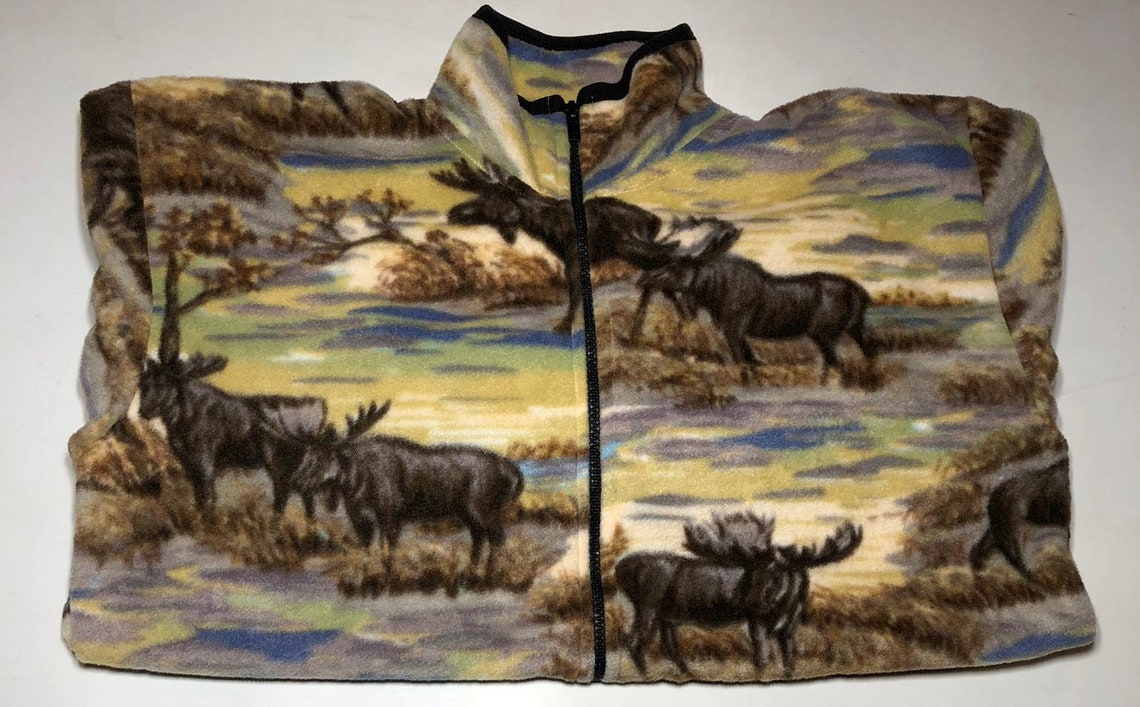Zoofleece Moose Winter Fleece Jacket Ugly Sweater Funny | Etsy