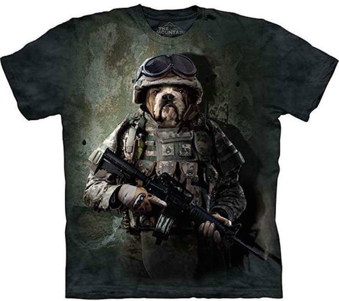 Marine Sam Bulldog Dog Military Funny Cute Dogs Mountain Brown - Etsy