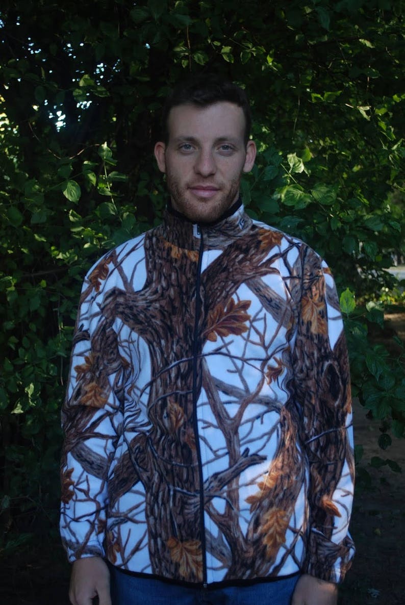 Zoofleece Fleece Snow White Tree Camouflage Jacket Winter Hunt - Etsy