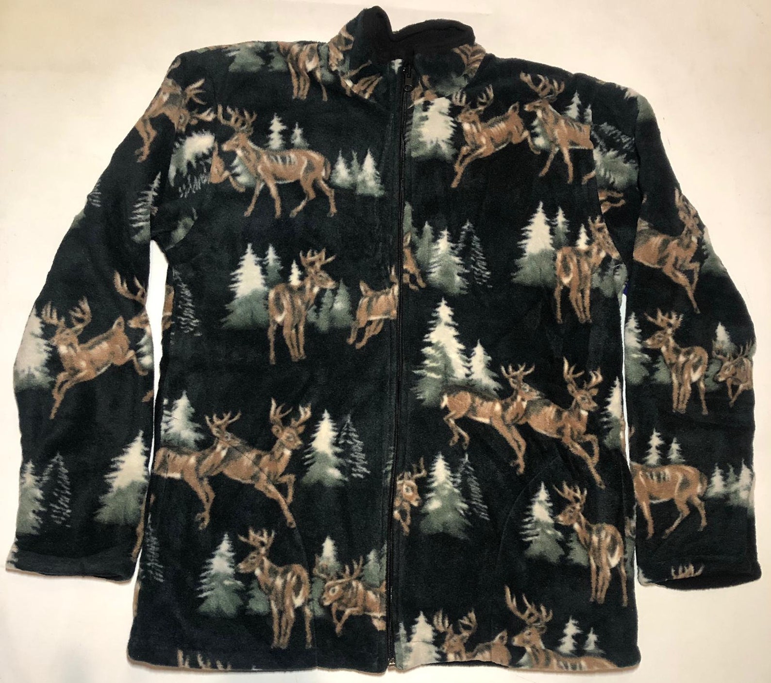 Zoofleece Deer Stag Whitetail Buck Jacket Reversible Fleece Winter Warm ...