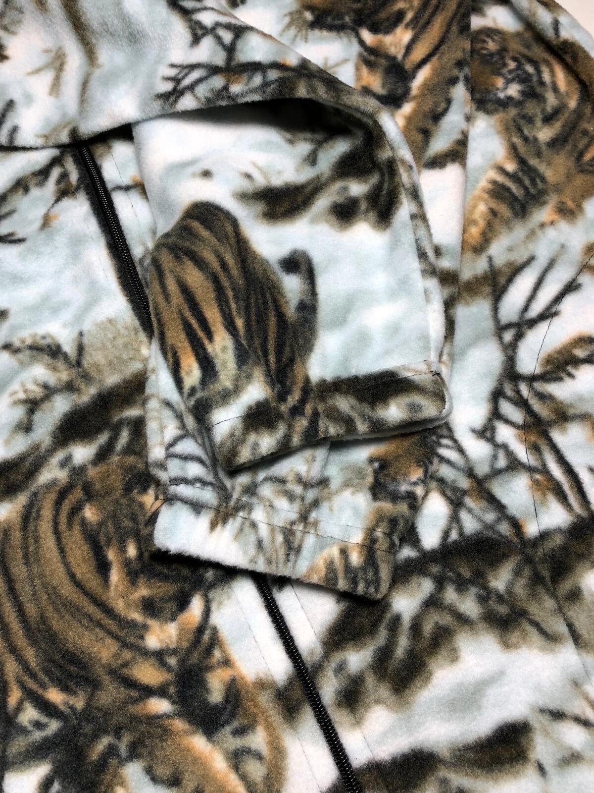 Zoofleece Tiger Snow Tigers Jungle Cat Predator Fleece Sweater Jacket ...