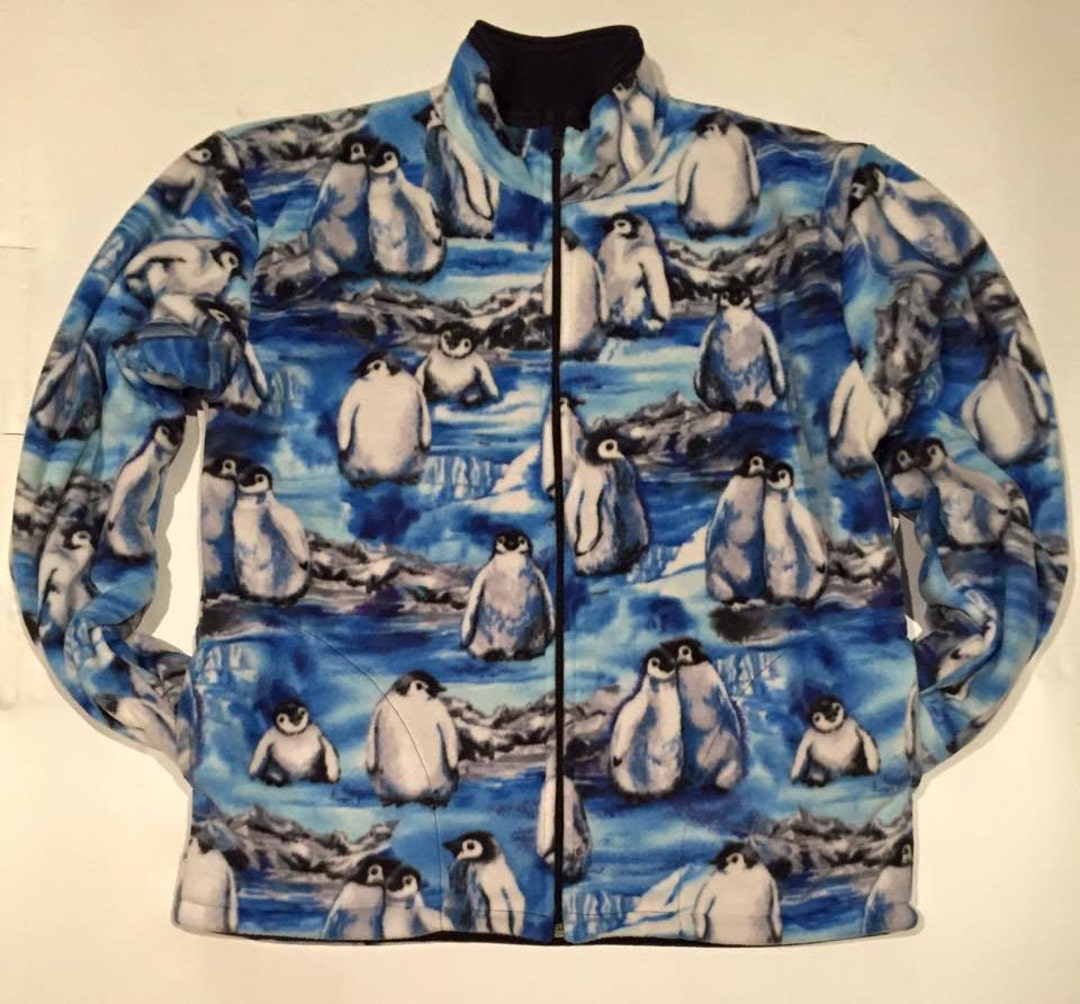 Zoofleece Penguin Emperor King Penguins Fleece Jacket Winter Warm Happy ...