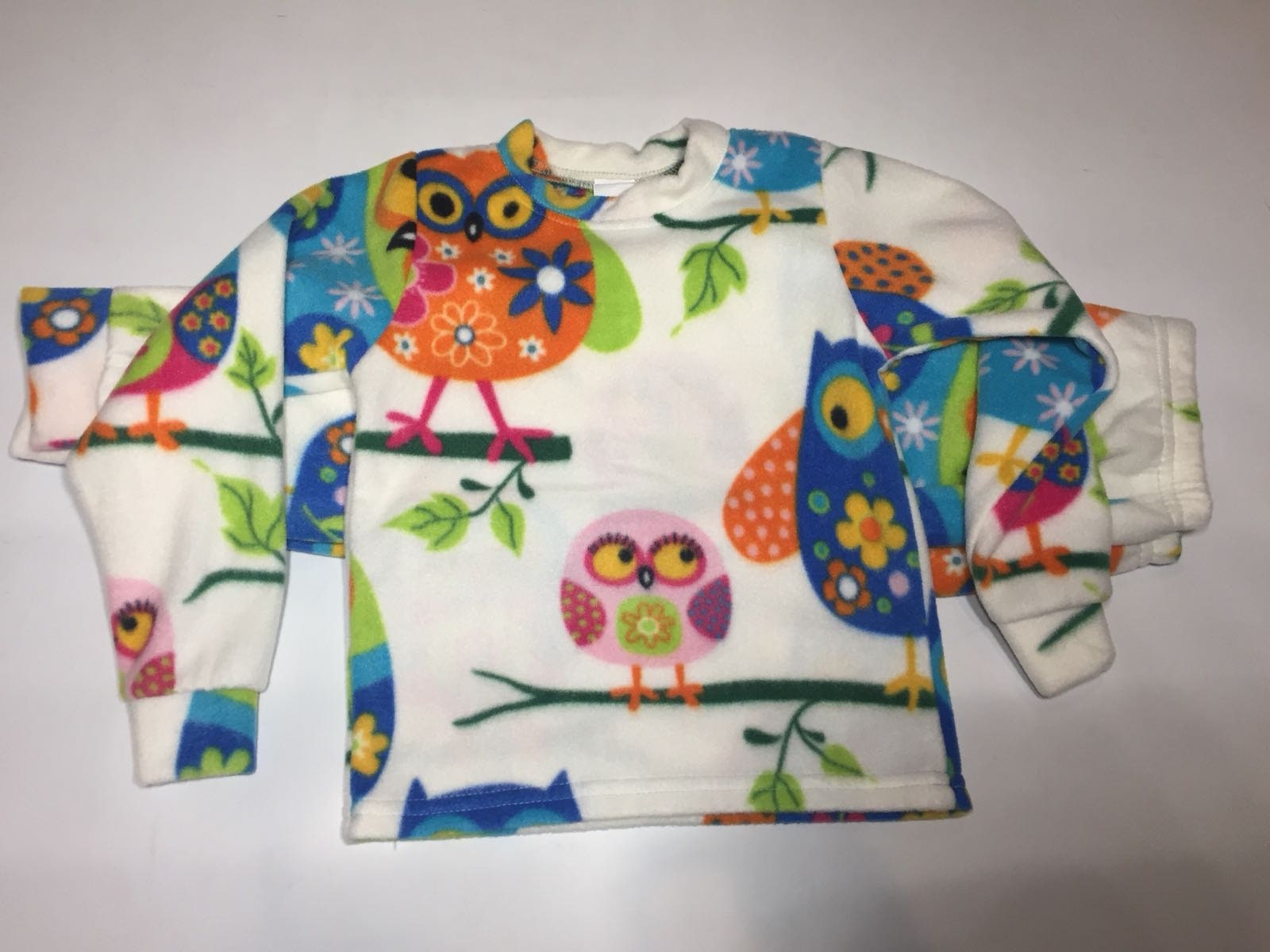 White Owls Fleece Pj's Kids Boys Girls Winter Warm Pajamas - Etsy