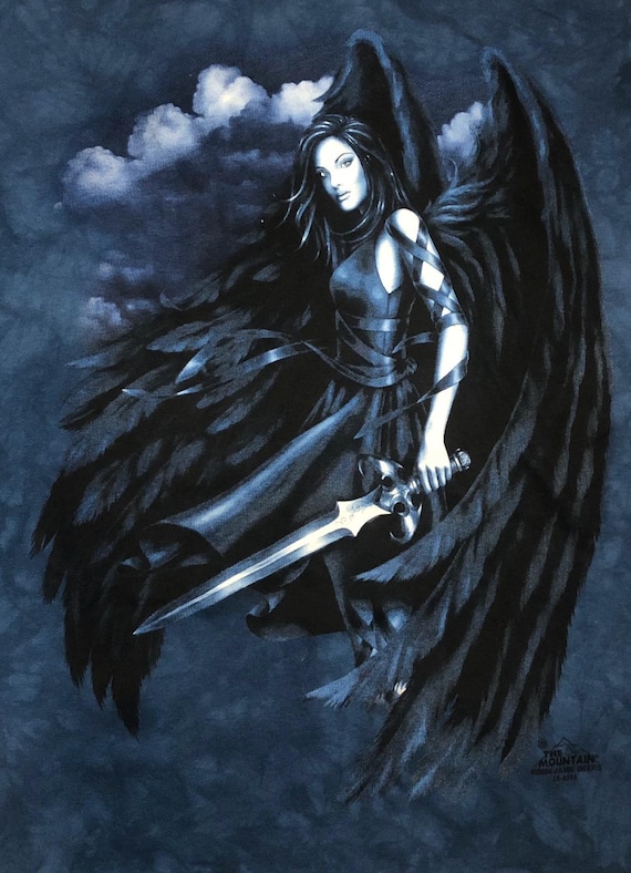 Fairy Fallen Angel Sword Warrior Wings Beautiful Dark… - Gem