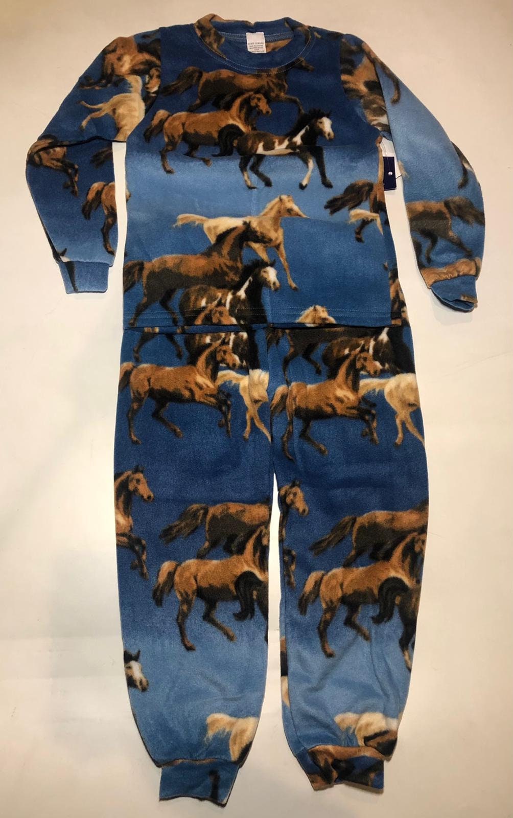 Horse Blue Equine Pajamas Kids Mare Riding Horses Equestrian Animal ...