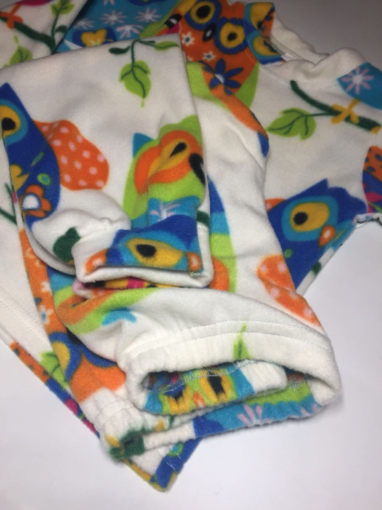 White Owls Fleece Pj's Kids Boys Girls Winter Warm Pajamas - Etsy