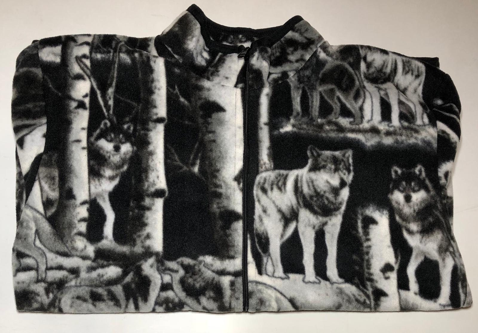 Zoofleece Black Wolf Fleece Jacket Winter Wolves Howling Moon - Etsy