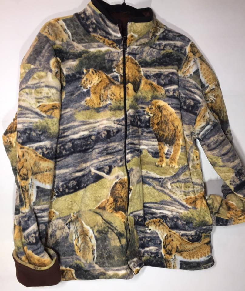Zoofleece Plush Comfortable Lions Big Cats Fleece Jacket | Etsy