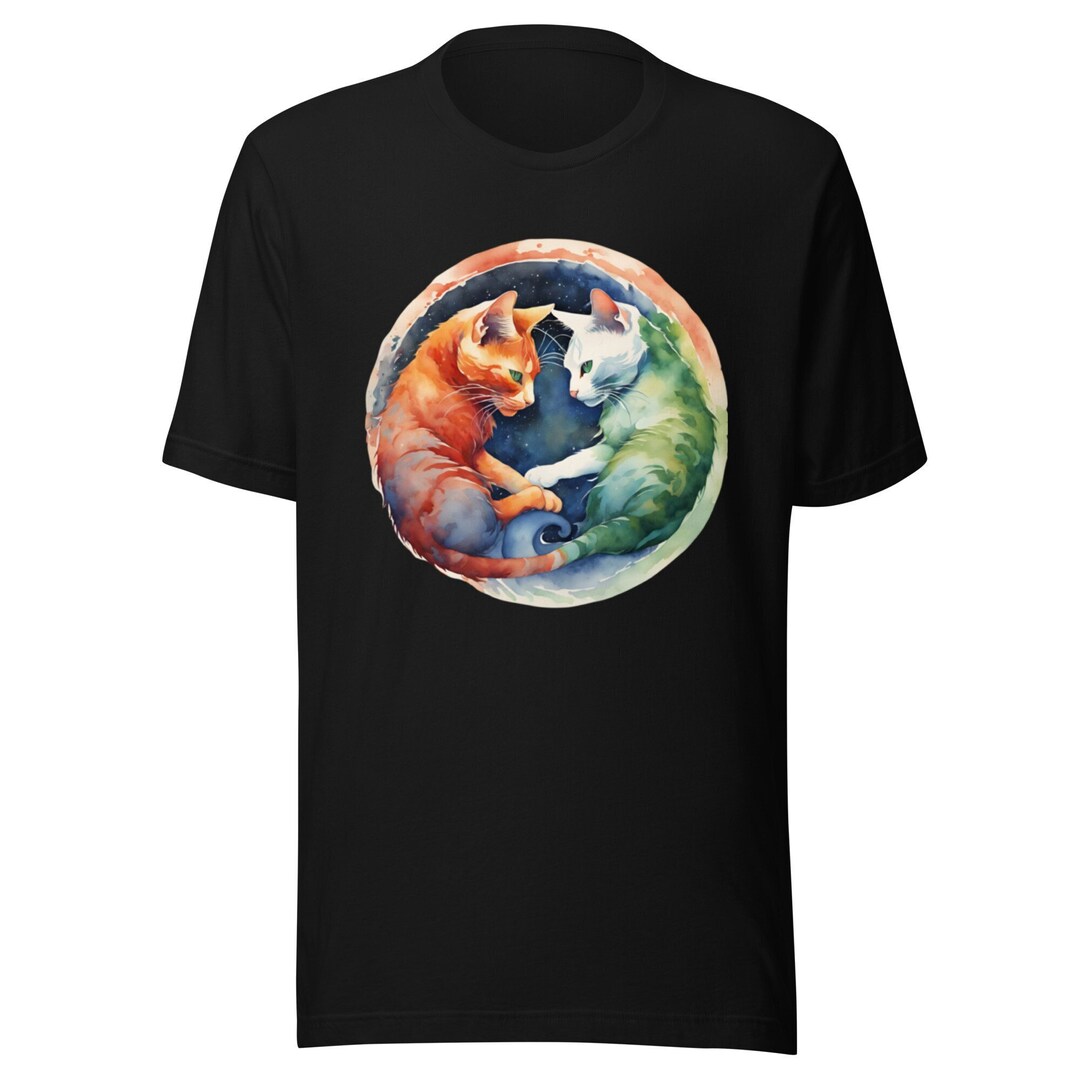 Yin Yang Cat Kittens Kitty Cats Cute Purring Meow Magic Cotton Adult ...