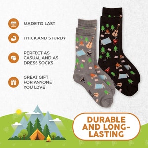 Camping Out Grounds Tent Grill Campsite Fire Crew Women's Socks 2 Pairs ...