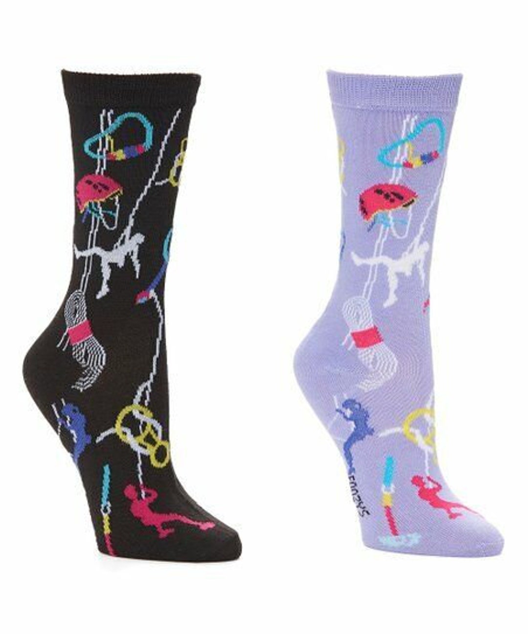 Rock Climbing Sports Climb Walls Bouldering Rope Fun Socks 2 Pair Women ...