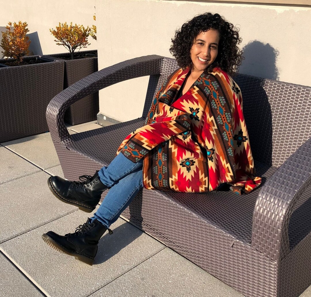 Zoofleece Orange Southwestern Aztec Tribal Indian American Women’s ...