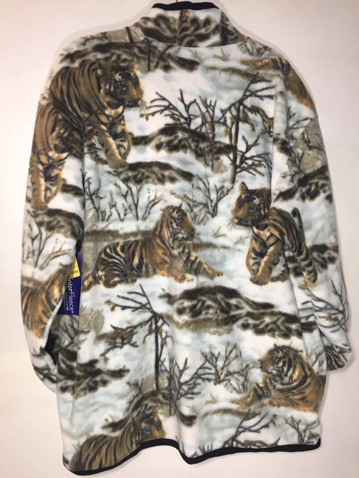 Zoofleece Snow Tigers Fleece Jacket Winter Warm Exotic Jungle Sweater ...